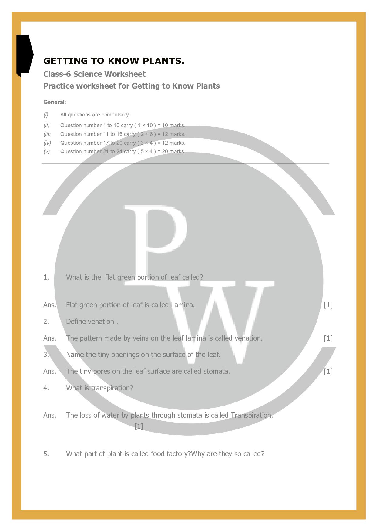 Class 6 Science Worksheets Chapter - 7 | Physics Wallah