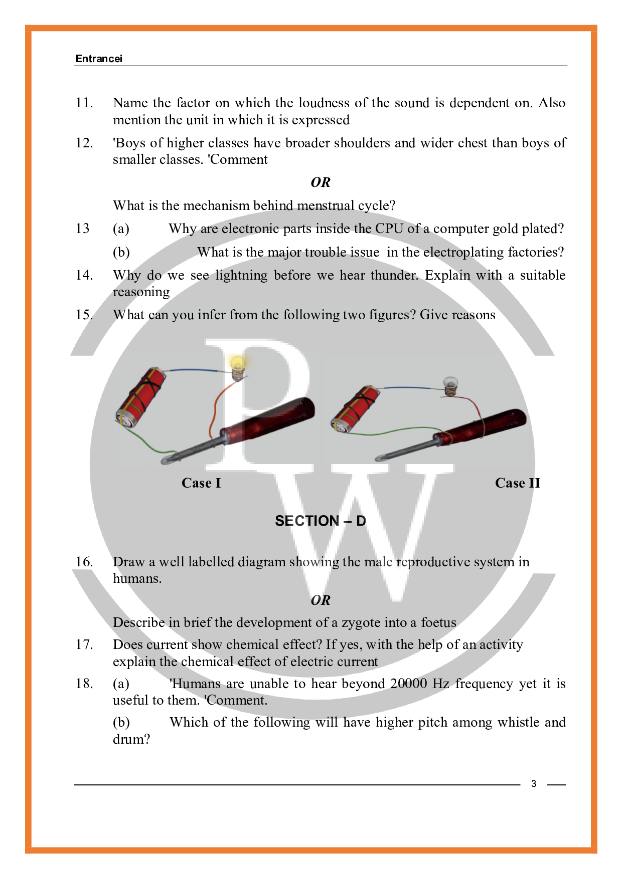 CBSE Sample Papers for class 8 Science-3 Objective Questions