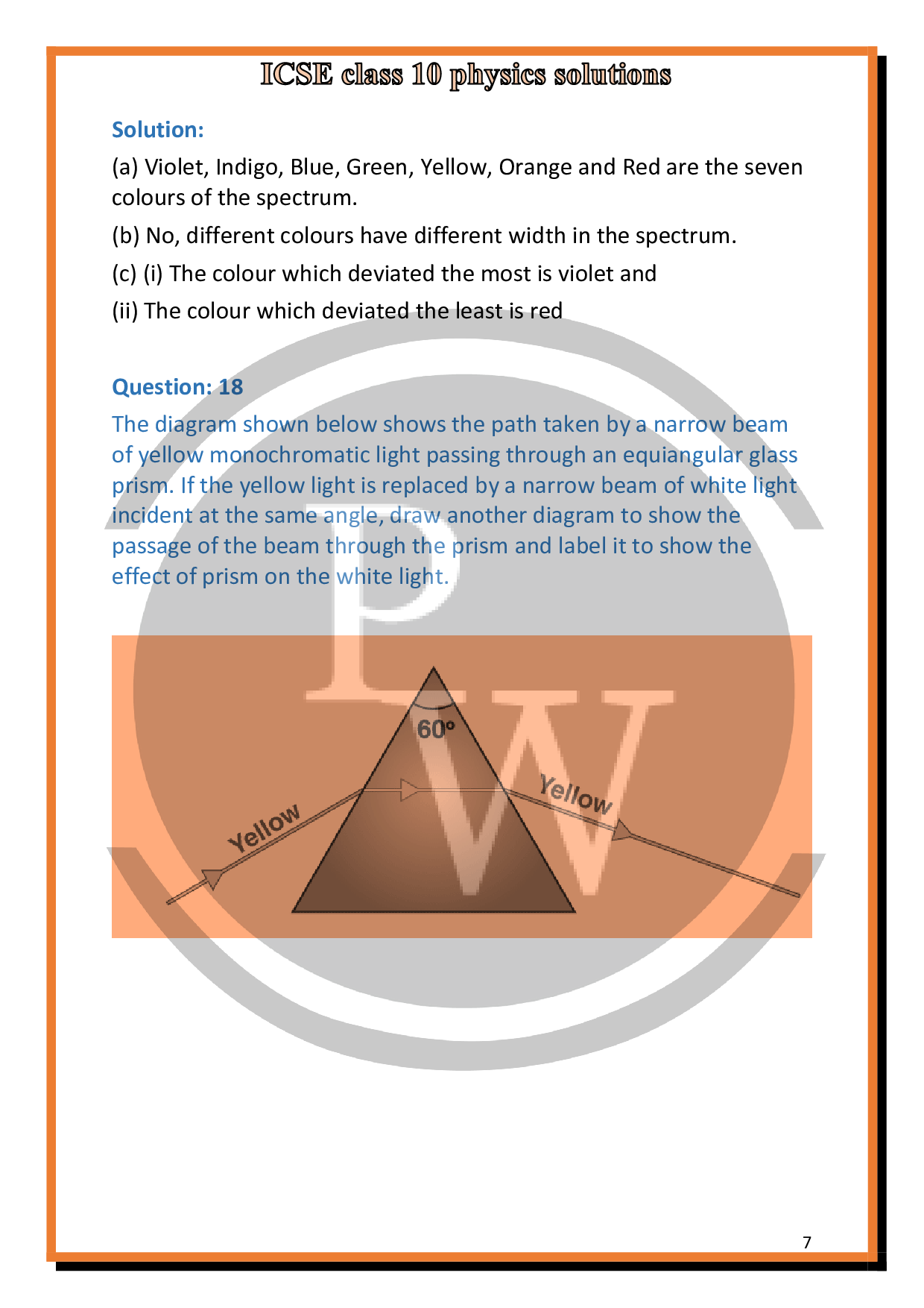 Solutions of Chapter-6 Spectrum of ICSE Class 10 Physics | PW