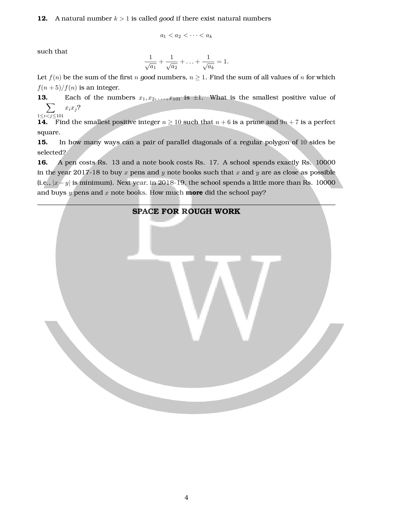 Pre-Regional Mathematics Olympiads PRMO previous year papers-2019 ...