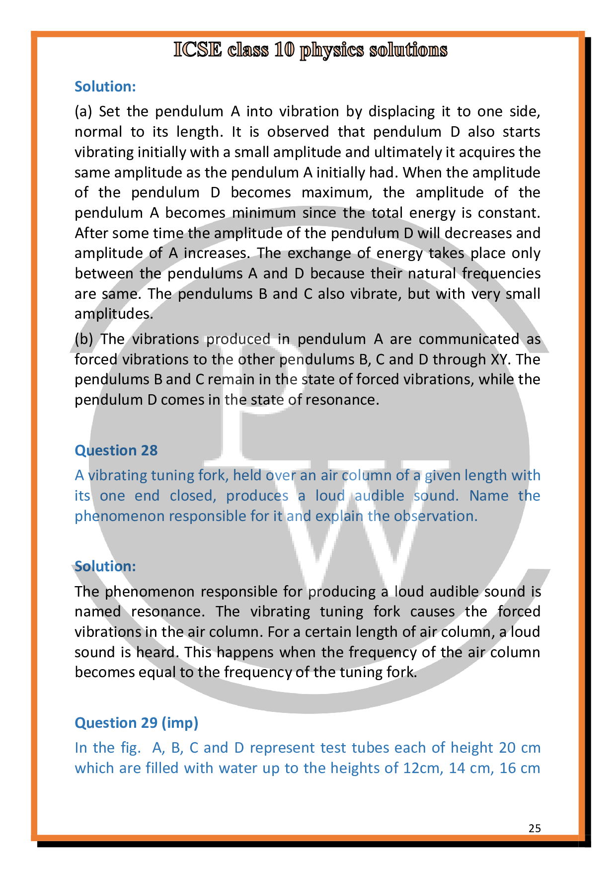 Solutions of Chapter-7 Sound of ICSE Class 10 Physics | PW