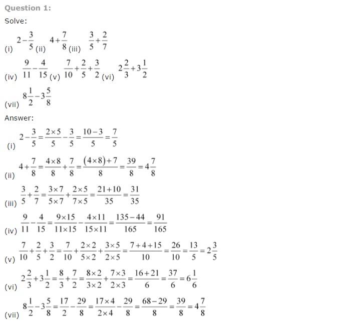 Class 7th Maths Fractions Decimals NCERT Solutions PW
